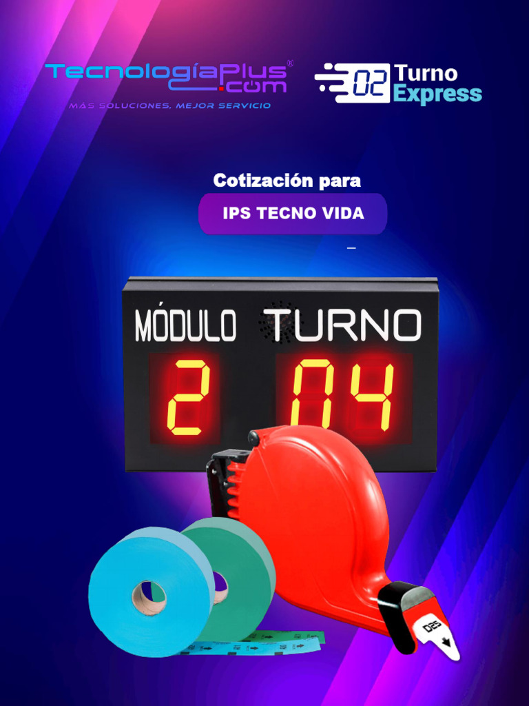1 Cotización Pantallas de Turnos - Excelente Servicio Posventa IPS TECNOVIDA | PDF | Informática