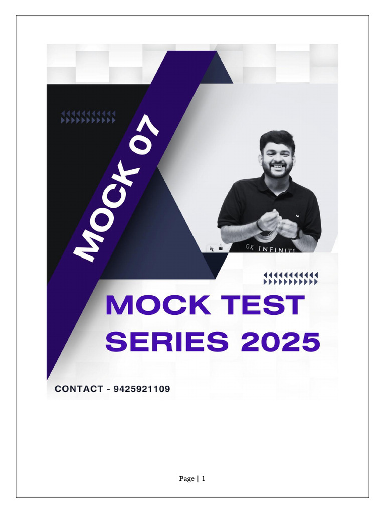 MOCK 07 - MTS'25 (GK Infinity) | PDF | Census | Red Sea