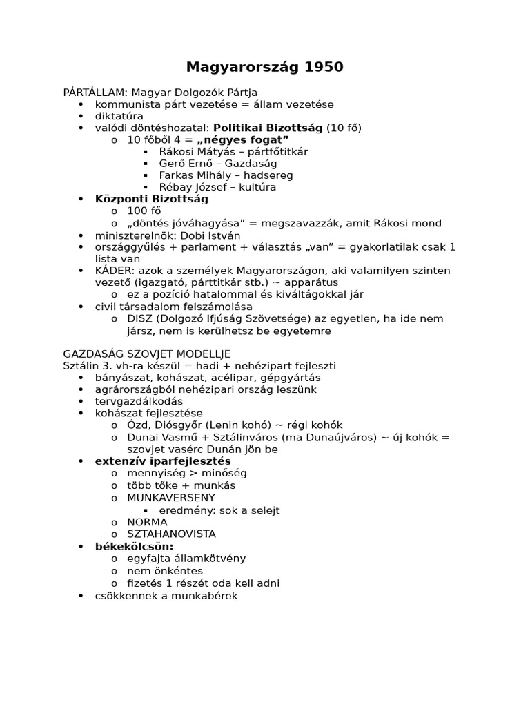 Magyarország 1950 | PDF