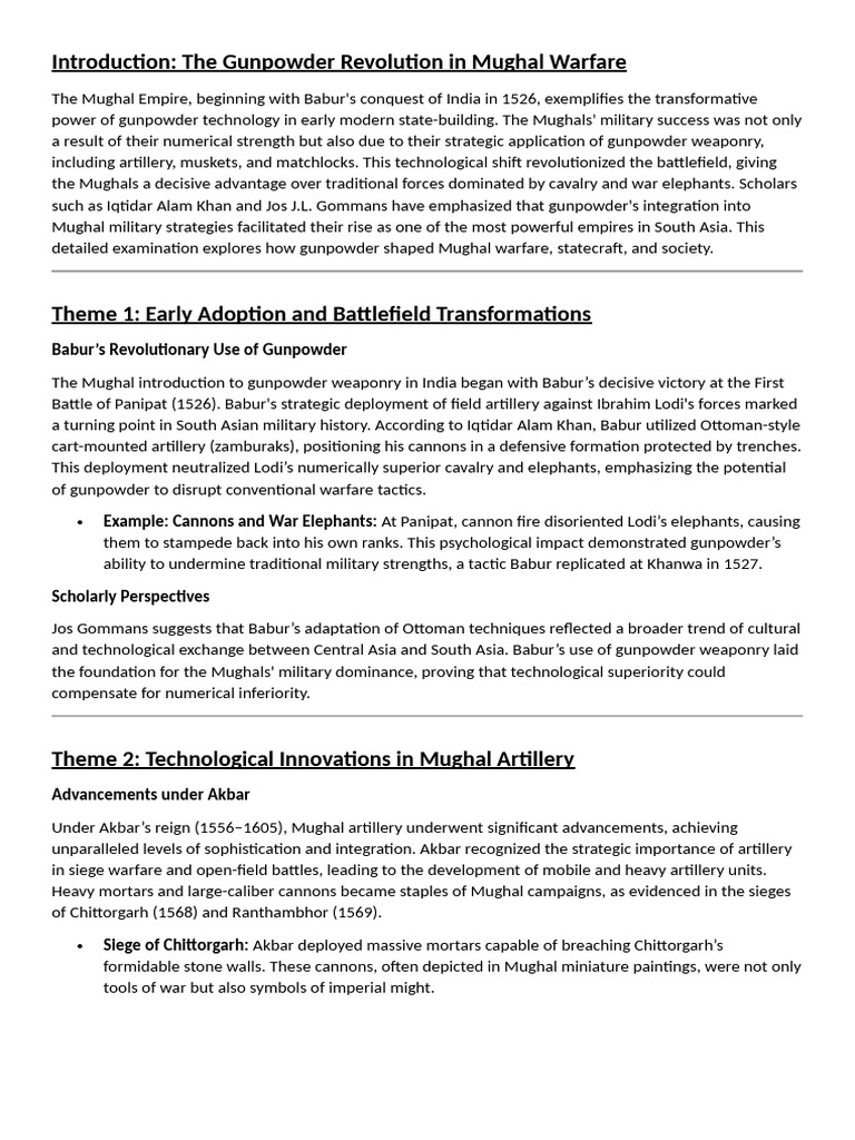 Akbar Gunpowder.pdf | PDF | Mughal Empire | Artillery