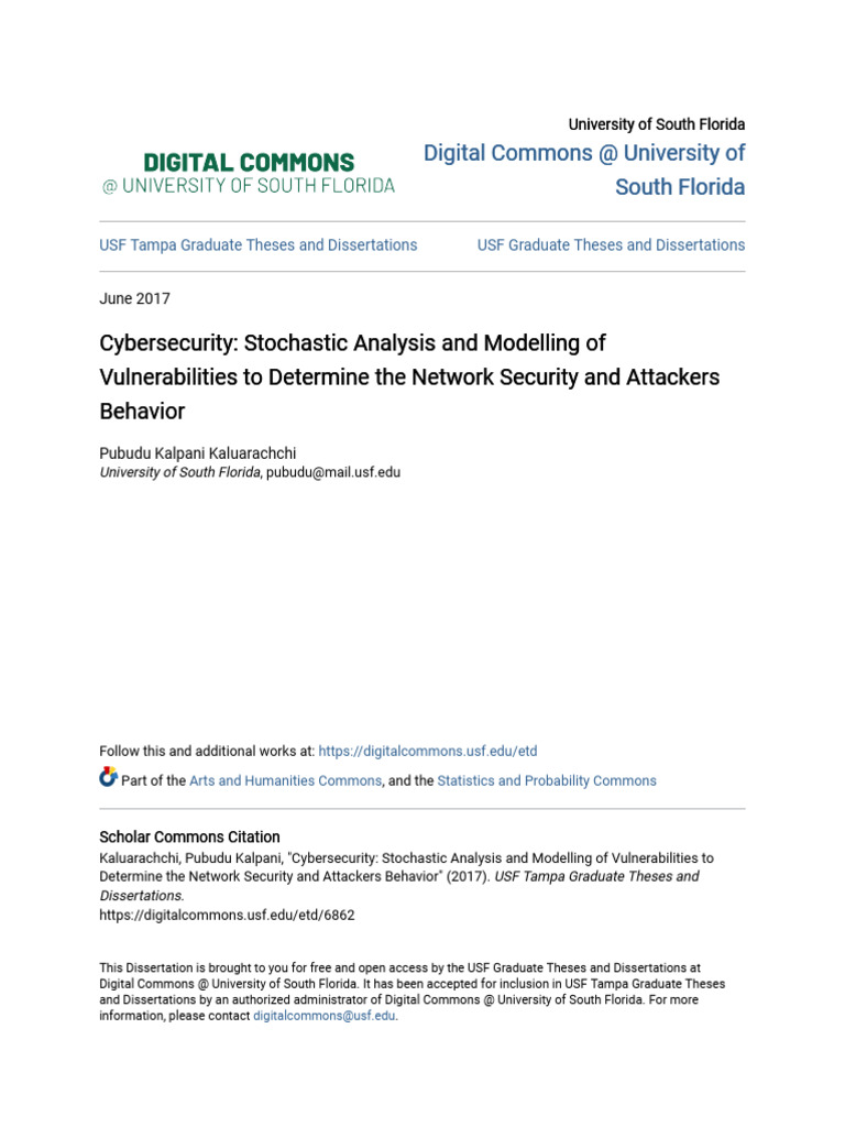 Cybersecurity_ Stochastic Analysis and Modelling of Vulnerabiliti | PDF | Vulnerability ...