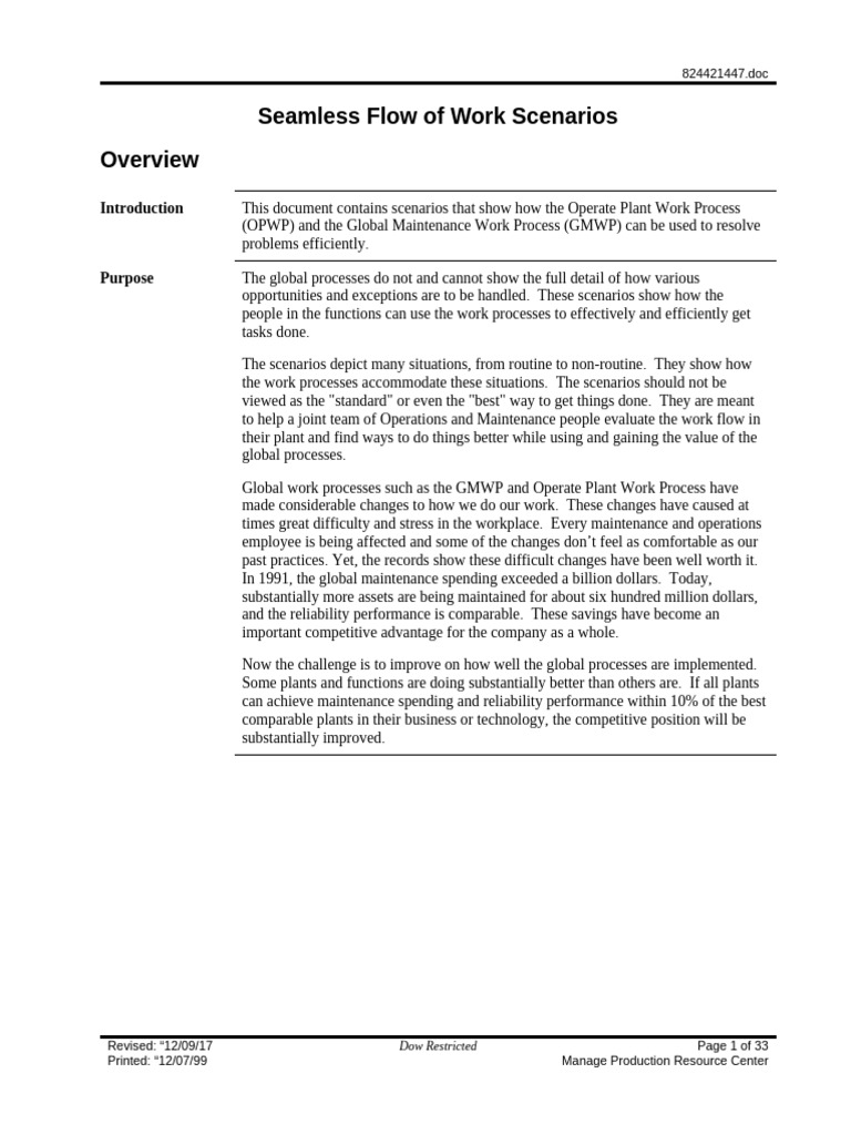 Seamless Workflow Scenarios | PDF | Reliability Engineering