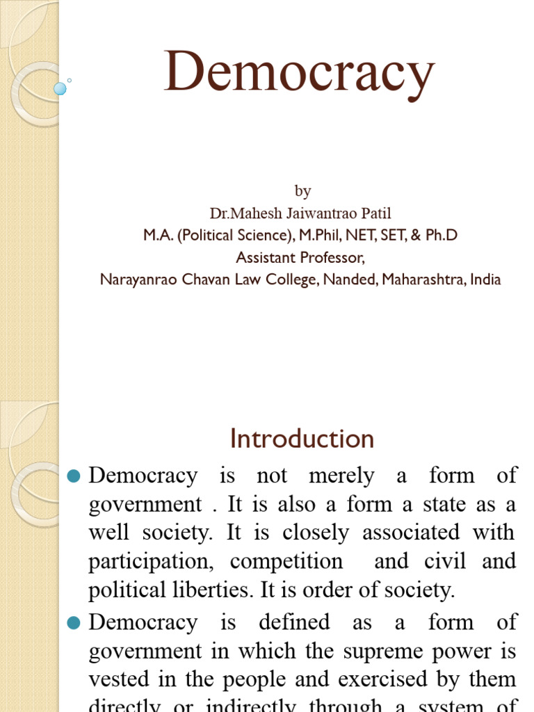 Concept of Democracy | PDF | Democracy | Political Ideologies