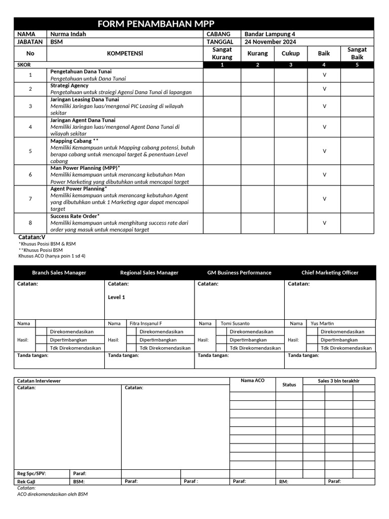 Form Interview | PDF