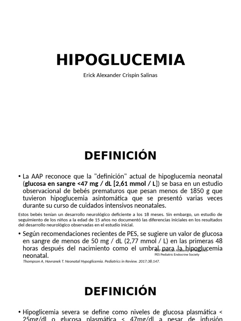 Definición y manejo de hipoglucemia neonatal | PDF | Glucógeno | Causas ...