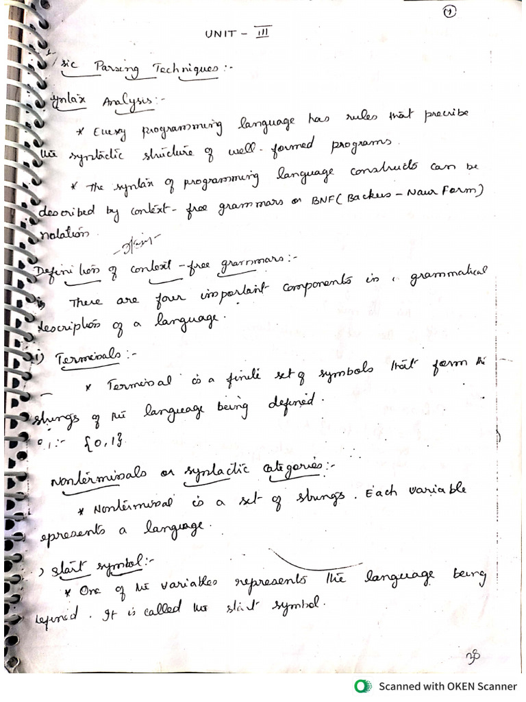 Toc Unit 3 Write Note | PDF