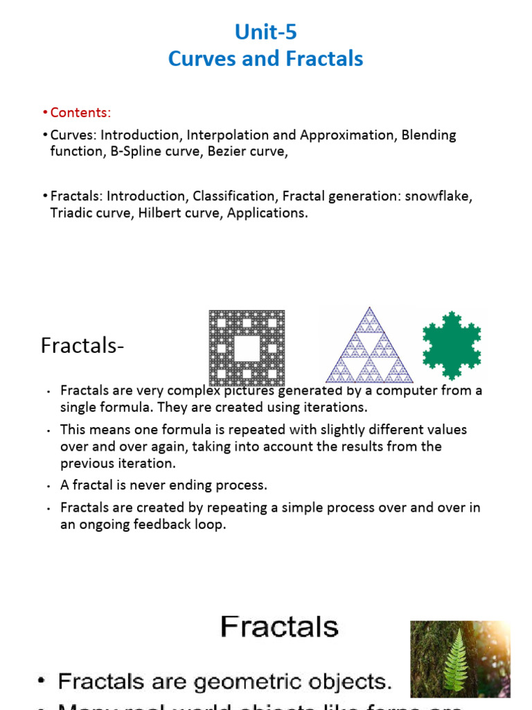 Unit-5 Curves and Fractals: Contents | PDF | Fractal | Curve