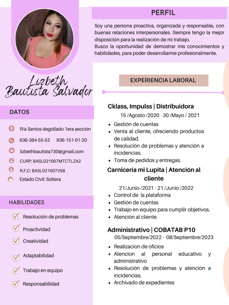 CV LIZBETH IMAGEN | PDF | Business