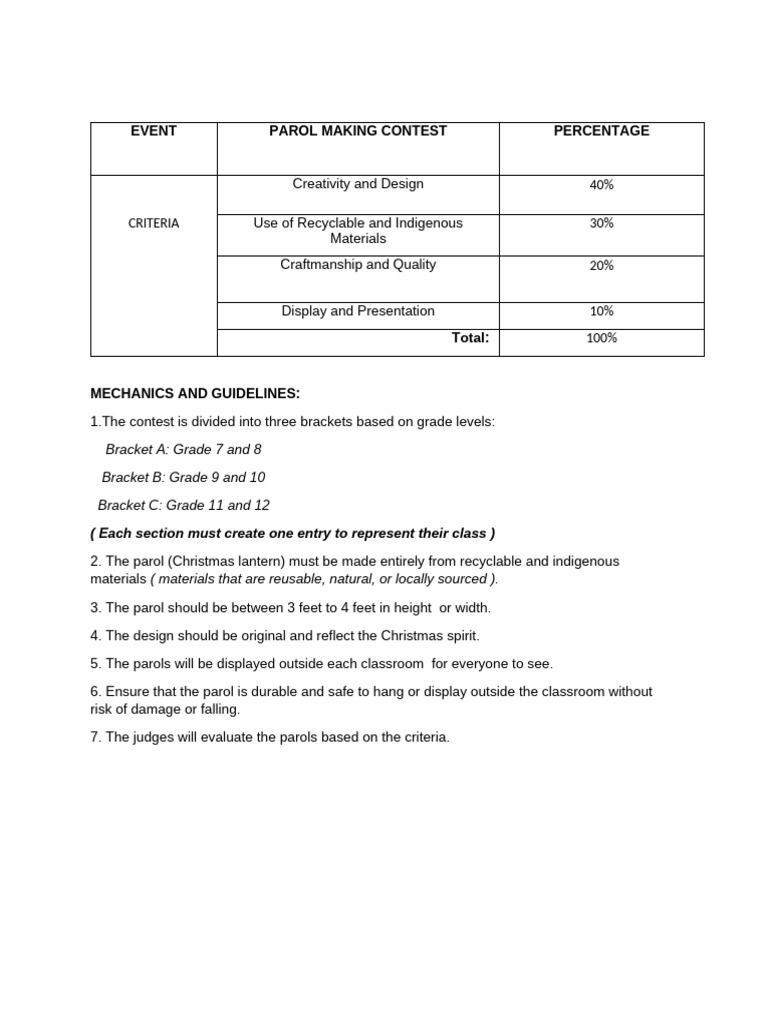 PAROL MAKING MECHANICS AND CRITERIA (1) | PDF