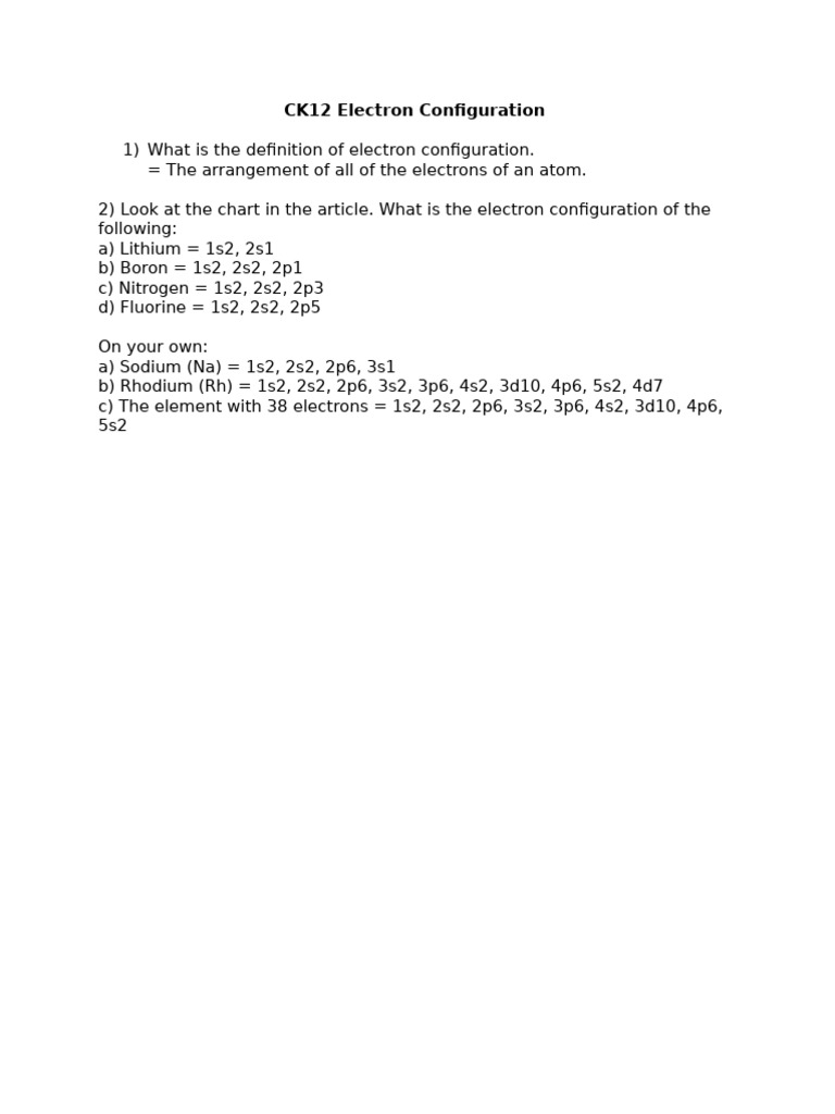 4 - CK12 Electron Configuration | PDF