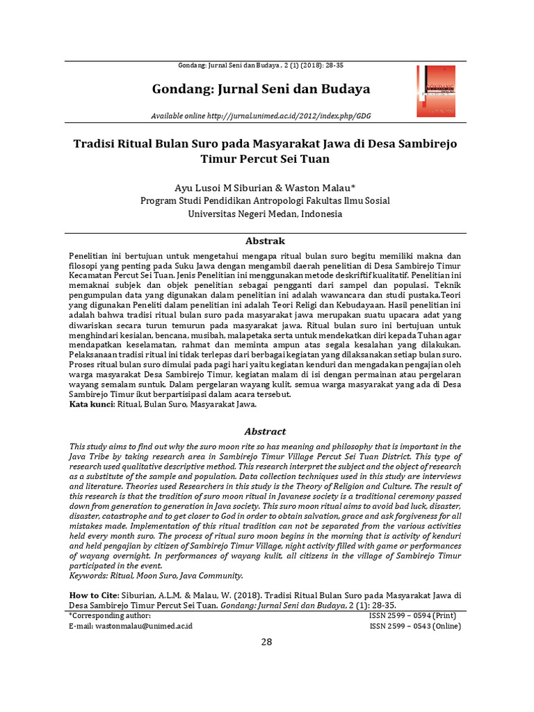 Tradisi Ritual Bulan Suro Pada Masyaraka | PDF