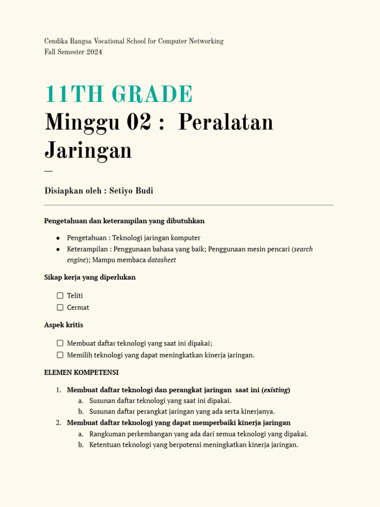 Materi 2 Peralatan Jaringan | PDF