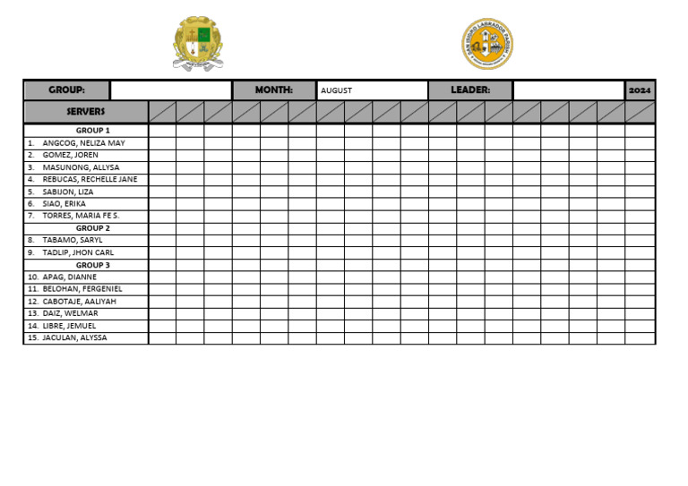 Group Attendance Sheet | PDF