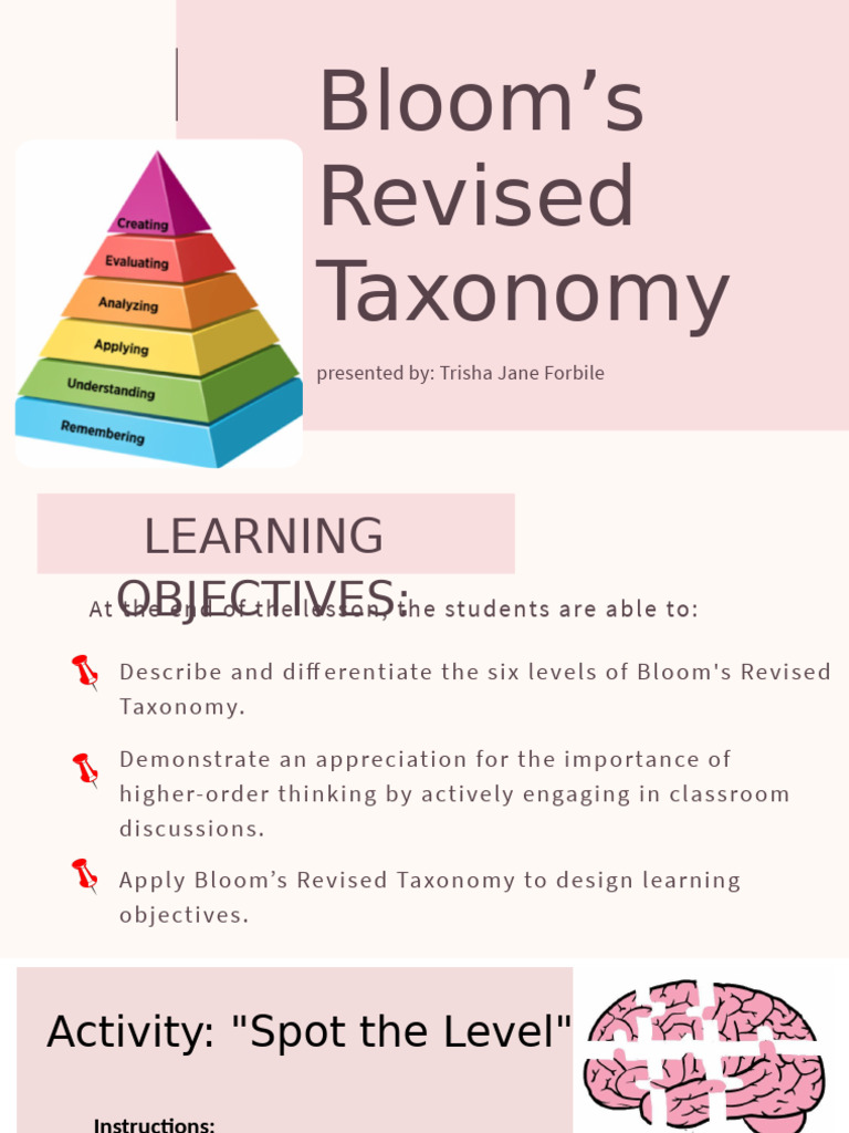 Bloom’s Revised Taxonomy [Autosaved] | PDF