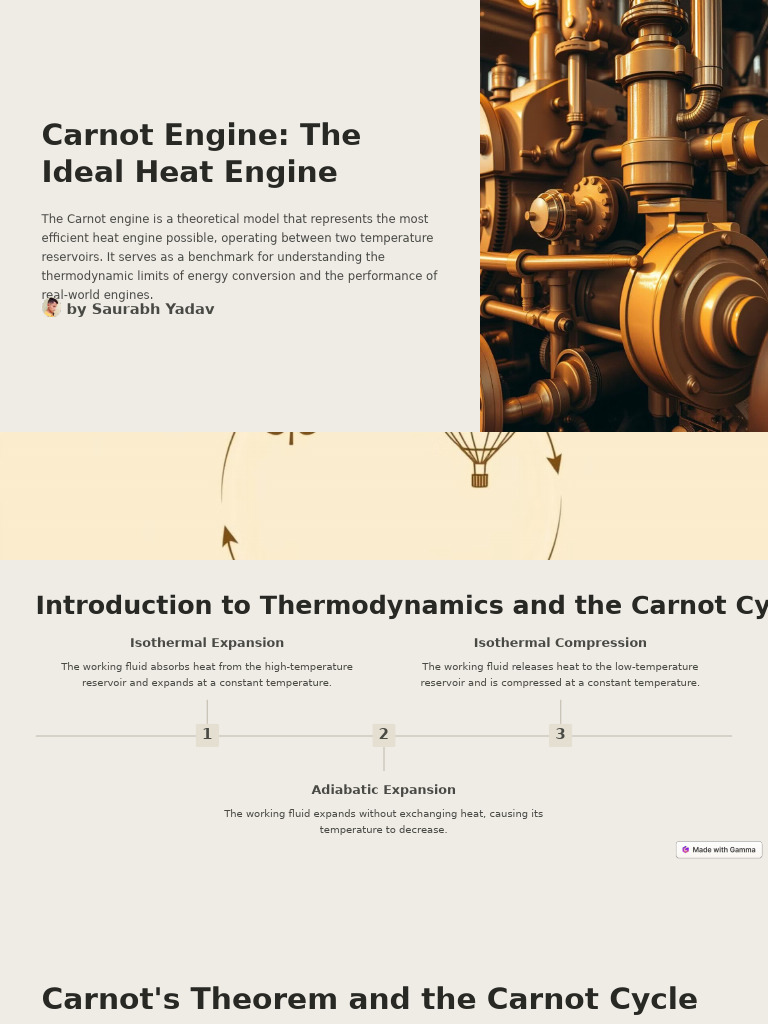 Carnot Engine The Ideal Heat Engine | PDF | Heat | Engines