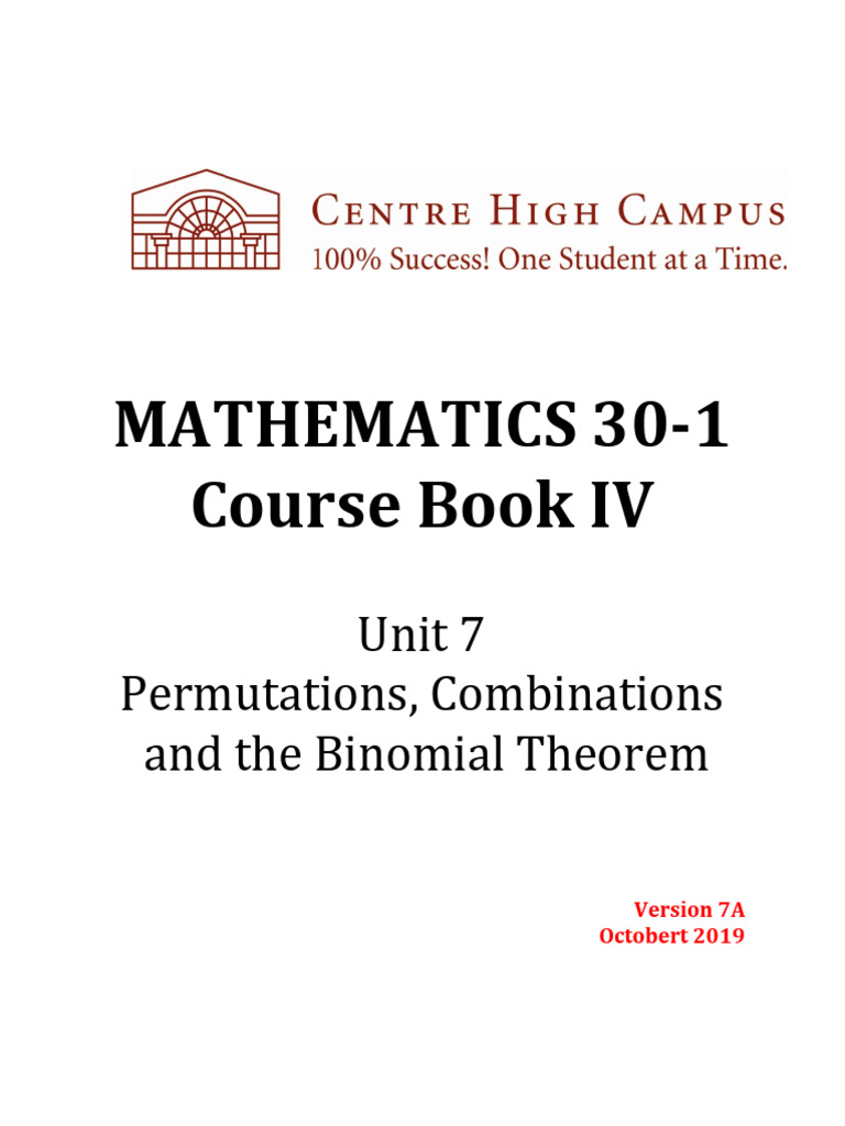 Book 5 - Permutations. Combination & Binomial Theorem | PDF | Permutation | Numbers