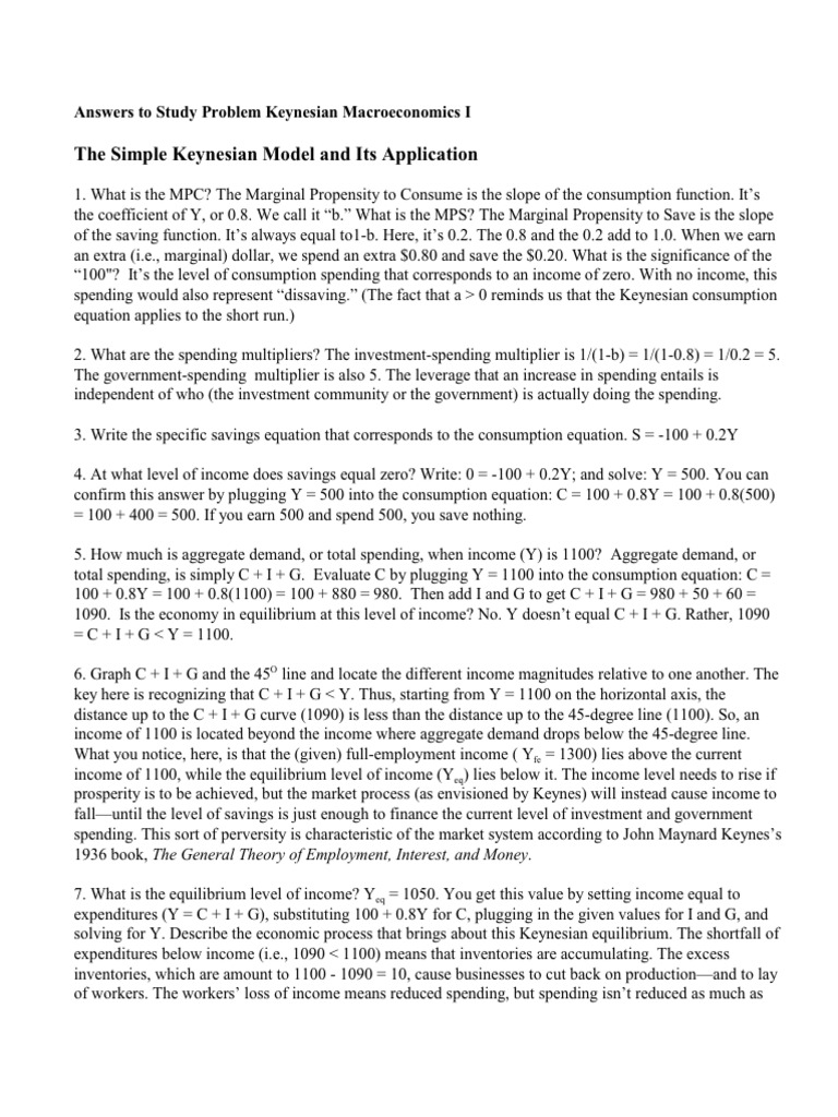 stud1ans | PDF | Consumption (Economics) | Fiscal Multiplier