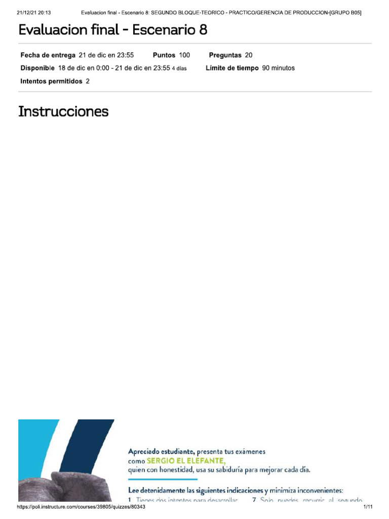 Examen Final - Semana 8 - Gerencia de Producción | PDF Examen Final - Semana 8 - Gerencia de Producción | PDF