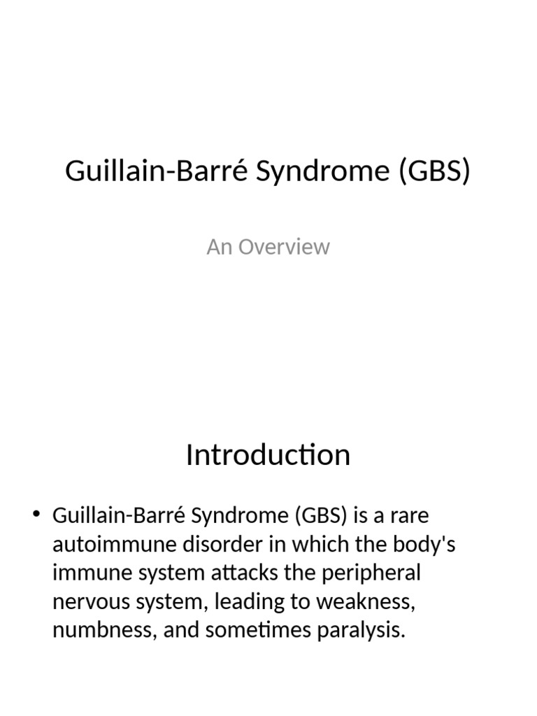Guillain_Barre_Syndrome_Presentation_Updated | PDF | Diseases And Disorders | Clinical Medicine