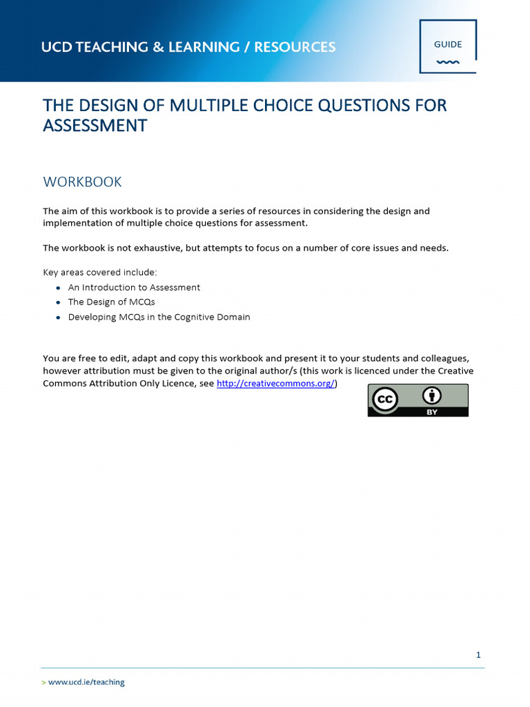 mcq_design | PDF | Educational Assessment | Multiple Choice