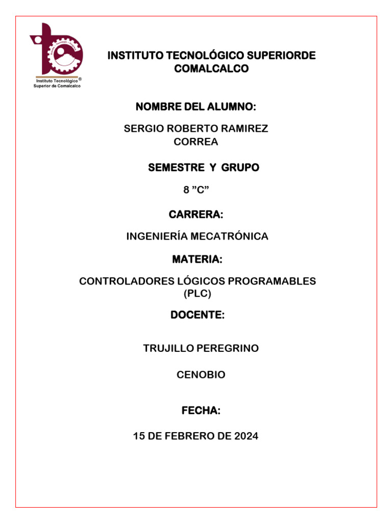 Reporte de de Practicas Logica Cableada Sergio Roberto Ramirez Correa | PDF