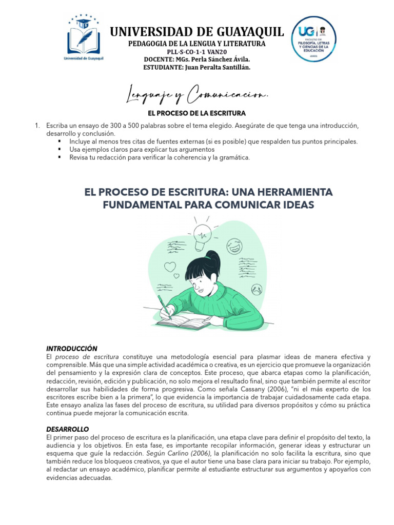 El Proceso de La Escritura - Lenguaje y Comunicacion. | PDF | Ensayos ...