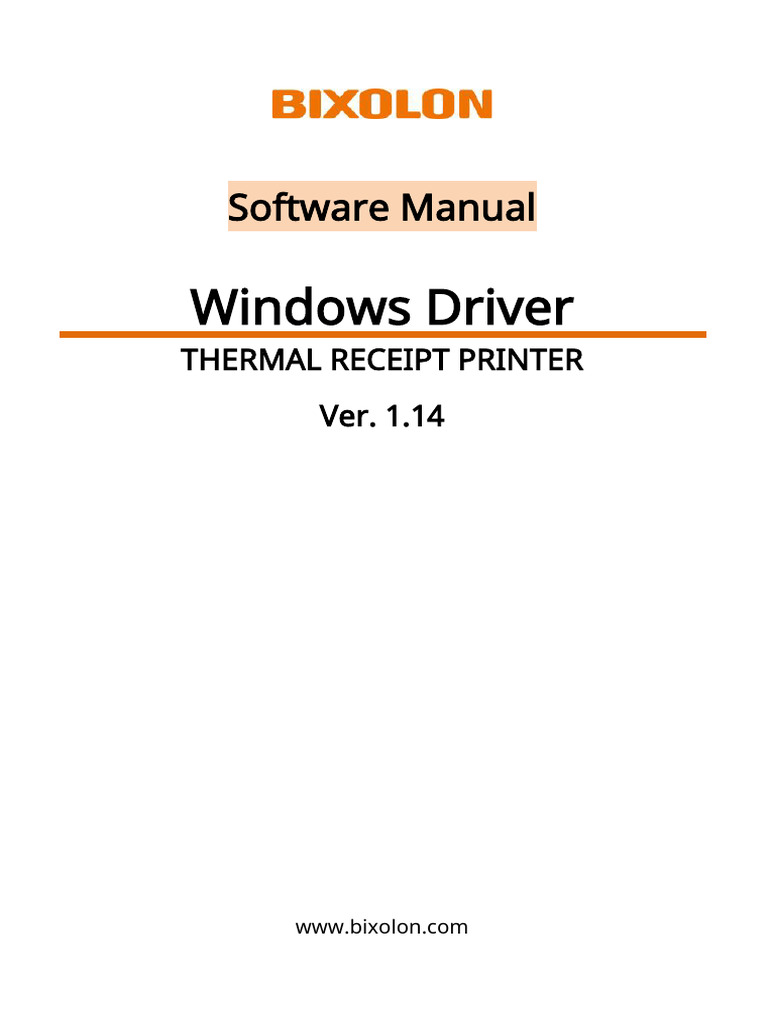 Manual POS Windows Driver ENG V1.14 | PDF | Microsoft Windows | Printer (Computing)