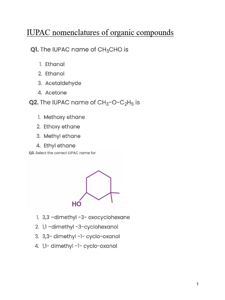 IUPAC names | PDF