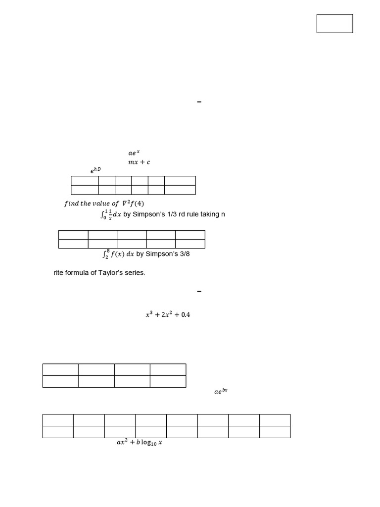 20A54702 Numerical Methods for Engineers | PDF | Subtraction | Algorithms