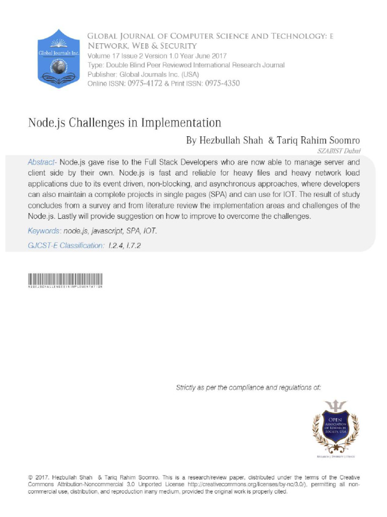 Node - Js Challenges in Implementation | PDF