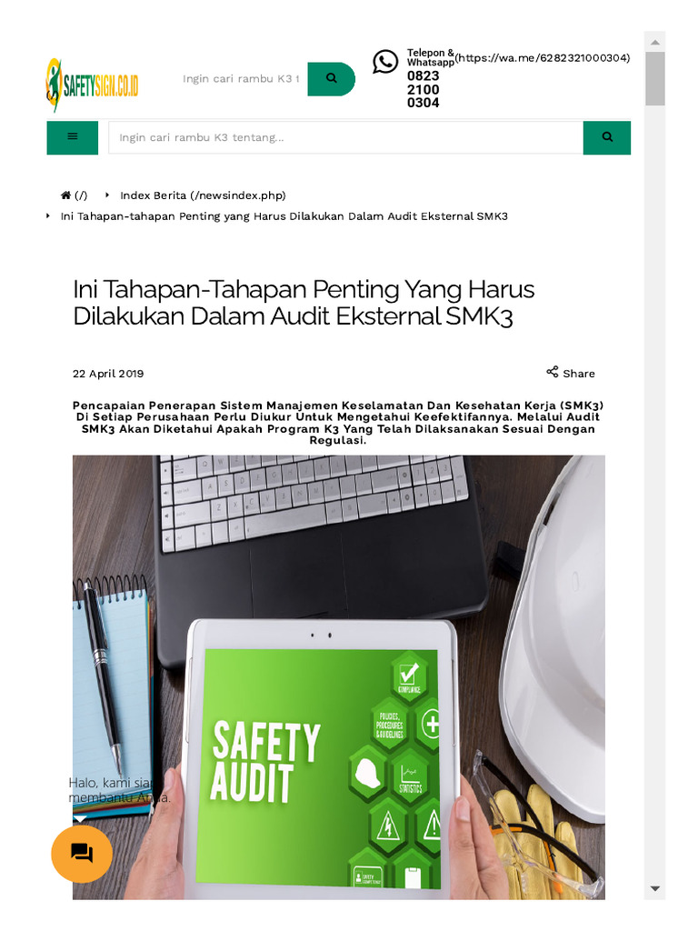 Ini Tahapan-tahapan Penting yang Harus Dilakukan Dalam Audit Eksternal SMK3 • Safety Sign ...