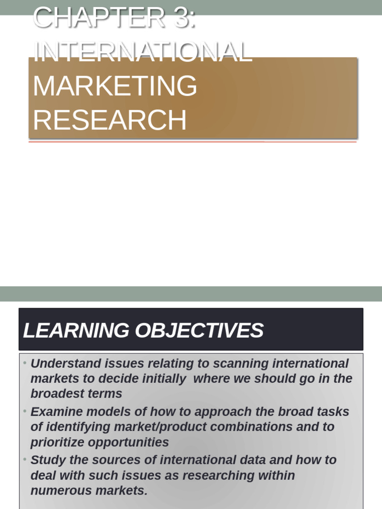 Chapter 2-International Marketing Research 3 | PDF | Survey Methodology ...