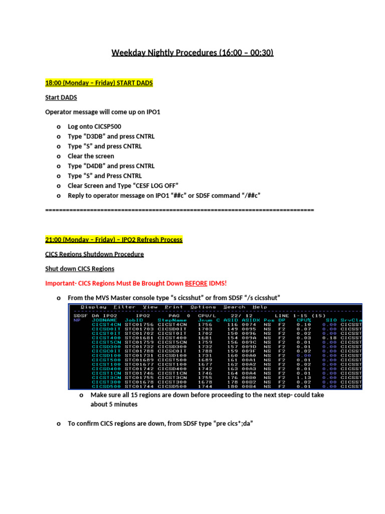 Monday - Friday Refresh Process | PDF | Software | Computing