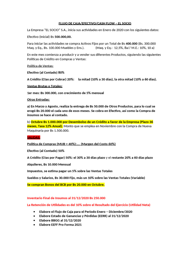 Enunciado - EL SOCIO | PDF