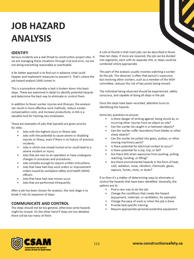 Job-hazard-analysis | PDF | Occupational Safety And Health | Hazards