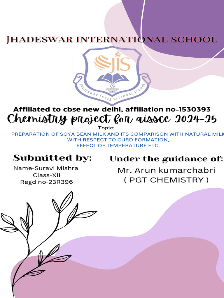 Chemistry Project For Aissce 2024 25: Submitted by | PDF