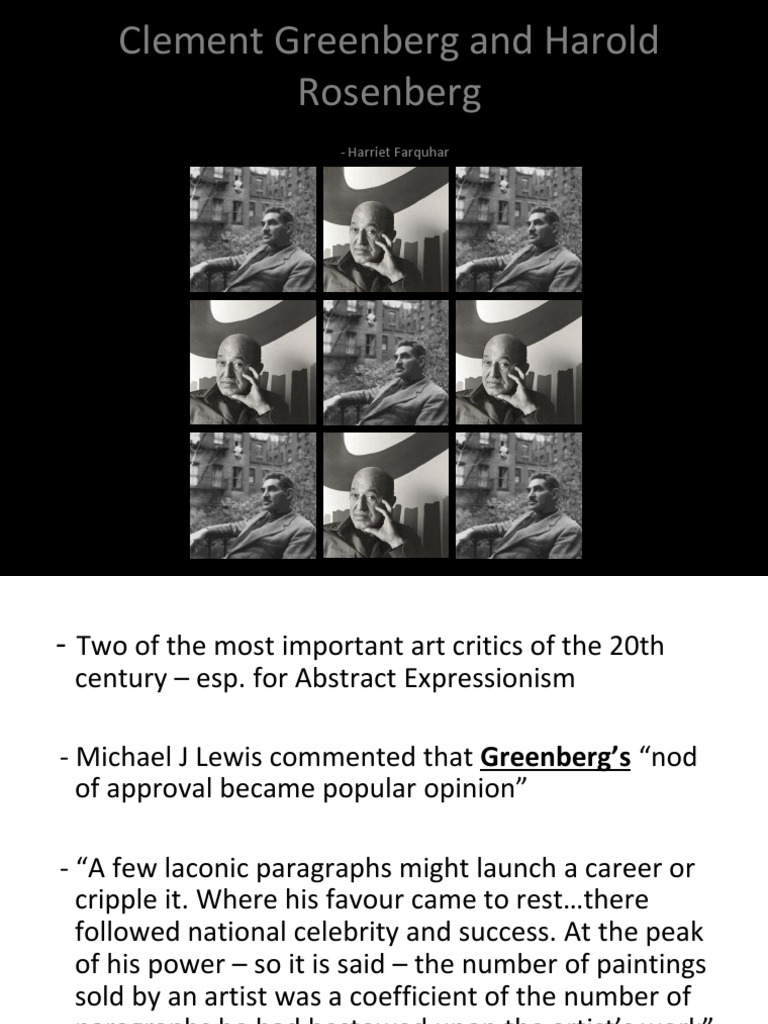 Clement Greenberg and Harold Rosenberg | PDF | Abstract Art | Paintings