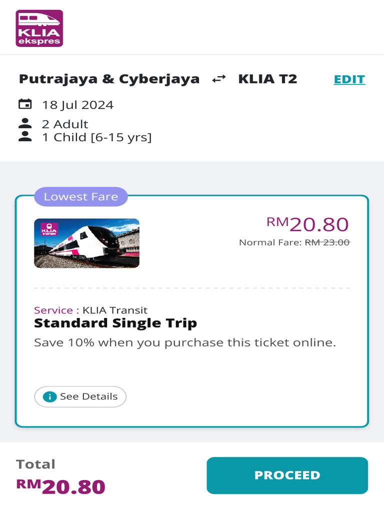 KLIA Transit Online Fare Discount | PDF