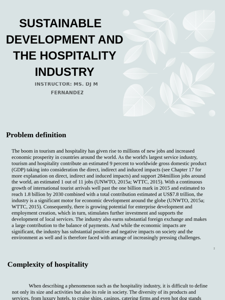 LESSON - III Sustainable Development and The Hospitality Industry | PDF ...