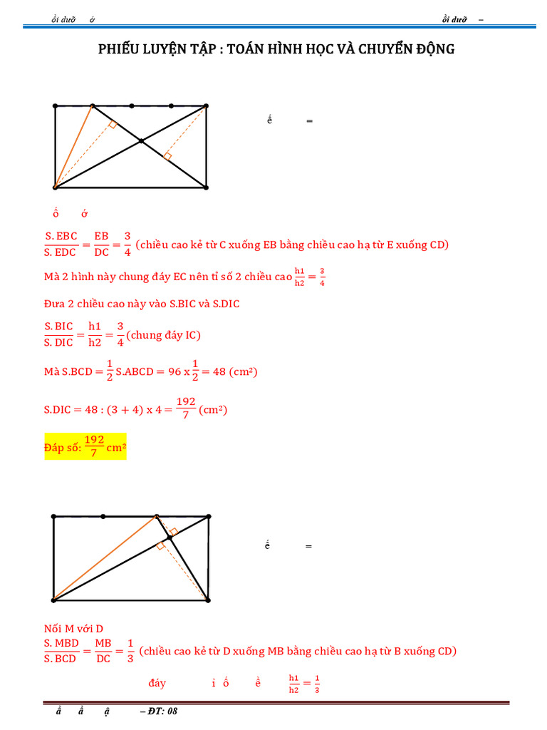 BC5A. 12032024. NDBH Luyen Tap Toan Hinh Hoc Va Chuyen Dong | PDF