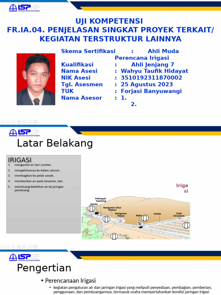 Wahyu Taufik Hidayat - Makalah Ahli Muda Perencana Irigasi | PDF