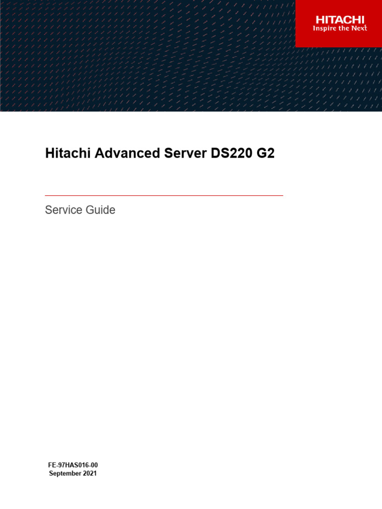 Hitachi Advanced Server DS220 G2 Service Guide FE-97HAS016-00 | PDF ...