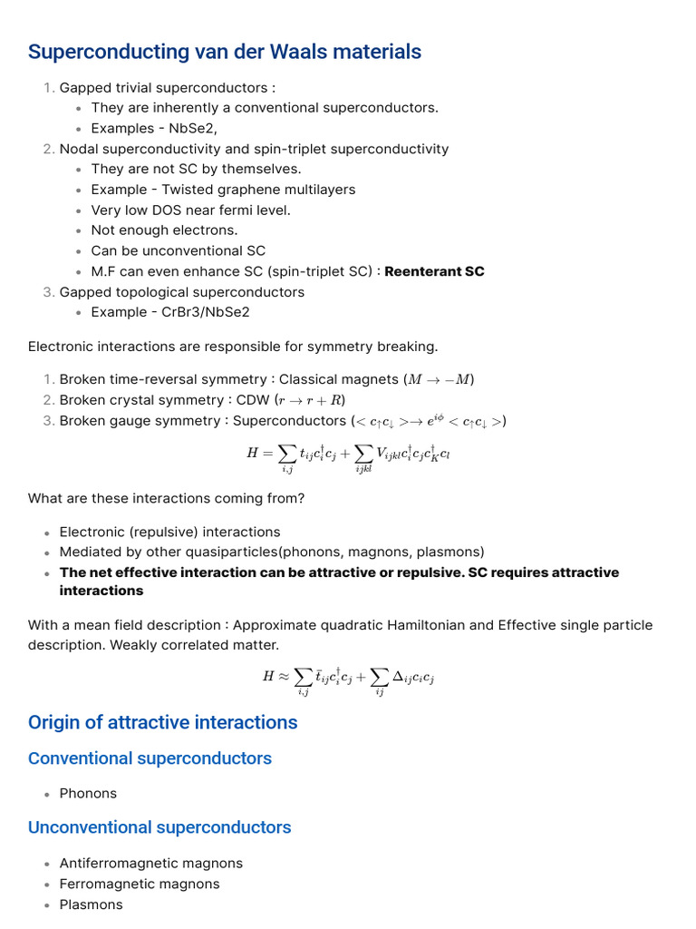 Superconducting van der Waals materials | PDF | Superconductivity ...