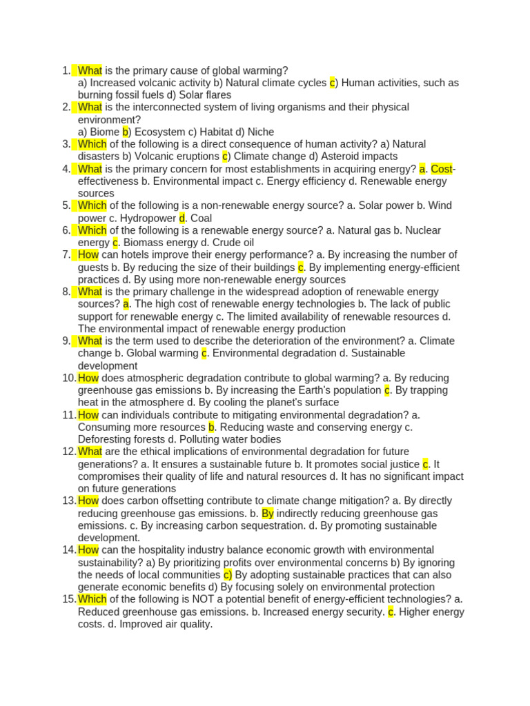 Long Quiz 1 | PDF | Energy Development | Renewable Energy