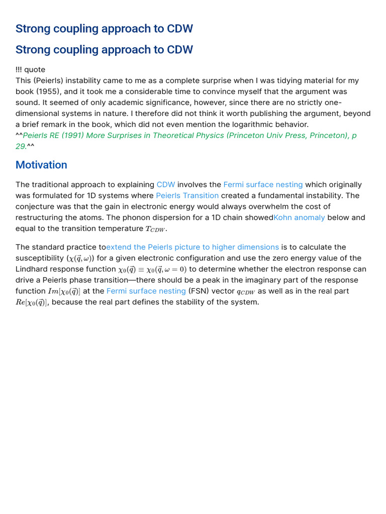 Peierls Instability in CDW Systems | PDF | Physical Sciences | Electromagnetism