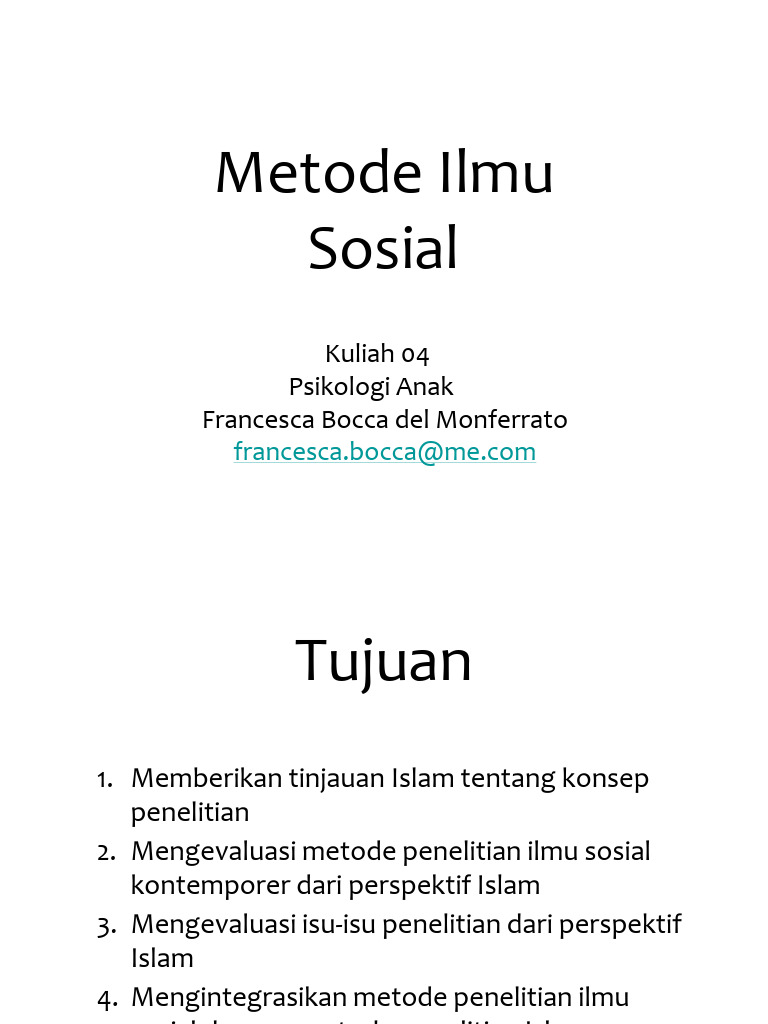 PCPS101 PPT04 MethodsOfSocialSciences | PDF