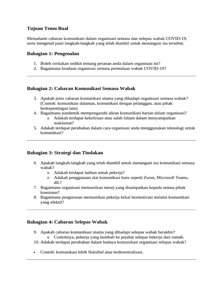 Tujuan Temu Bual Bersama JBPM | PDF