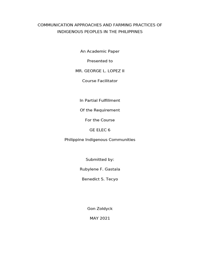 Indigenous Farming Practices in the Philippines | PDF | Agriculture ...