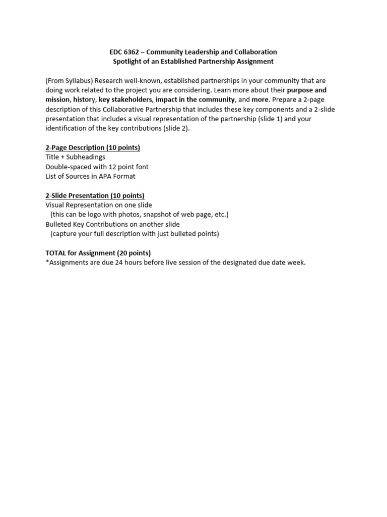 EDC 6362-Guidance for All Assignments FA24 | PDF | Collaboration | Strategic Planning