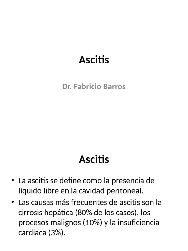 Causas y Tratamiento de Ascitis | PDF | Medicina CLINICA | Enfermedades ...